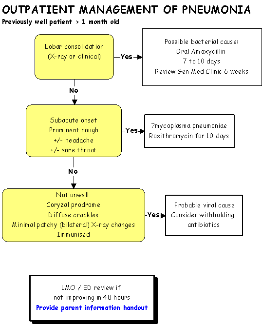 Clinical Practice Guidelines : Management of Pneumonia - flowchart 2 Clinical Practice Guidelines : Management of Pneumonia - flowchart 2