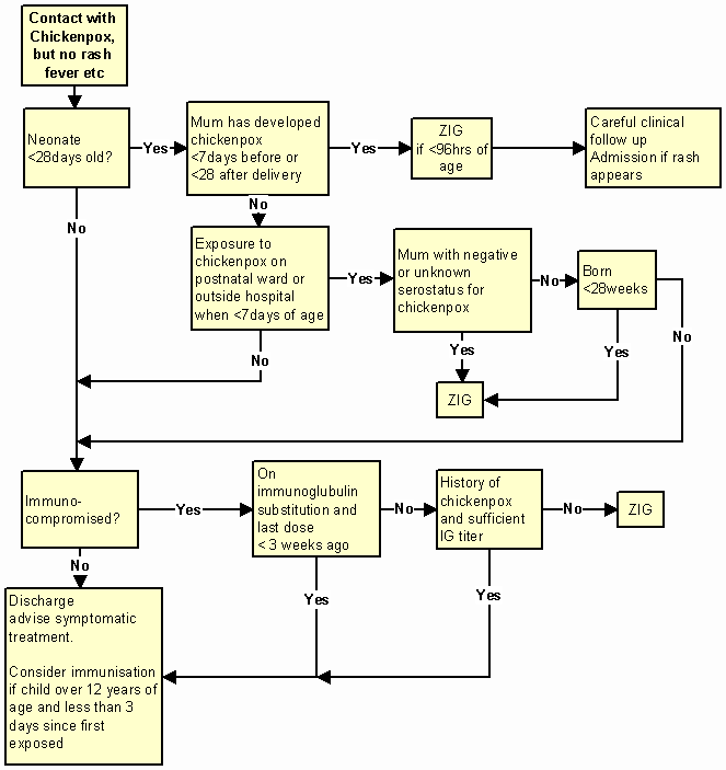 Clinical Practice Guidelines : Chickenpox contact flowchart Clinical Practice Guidelines : Chickenpox contact flowchart