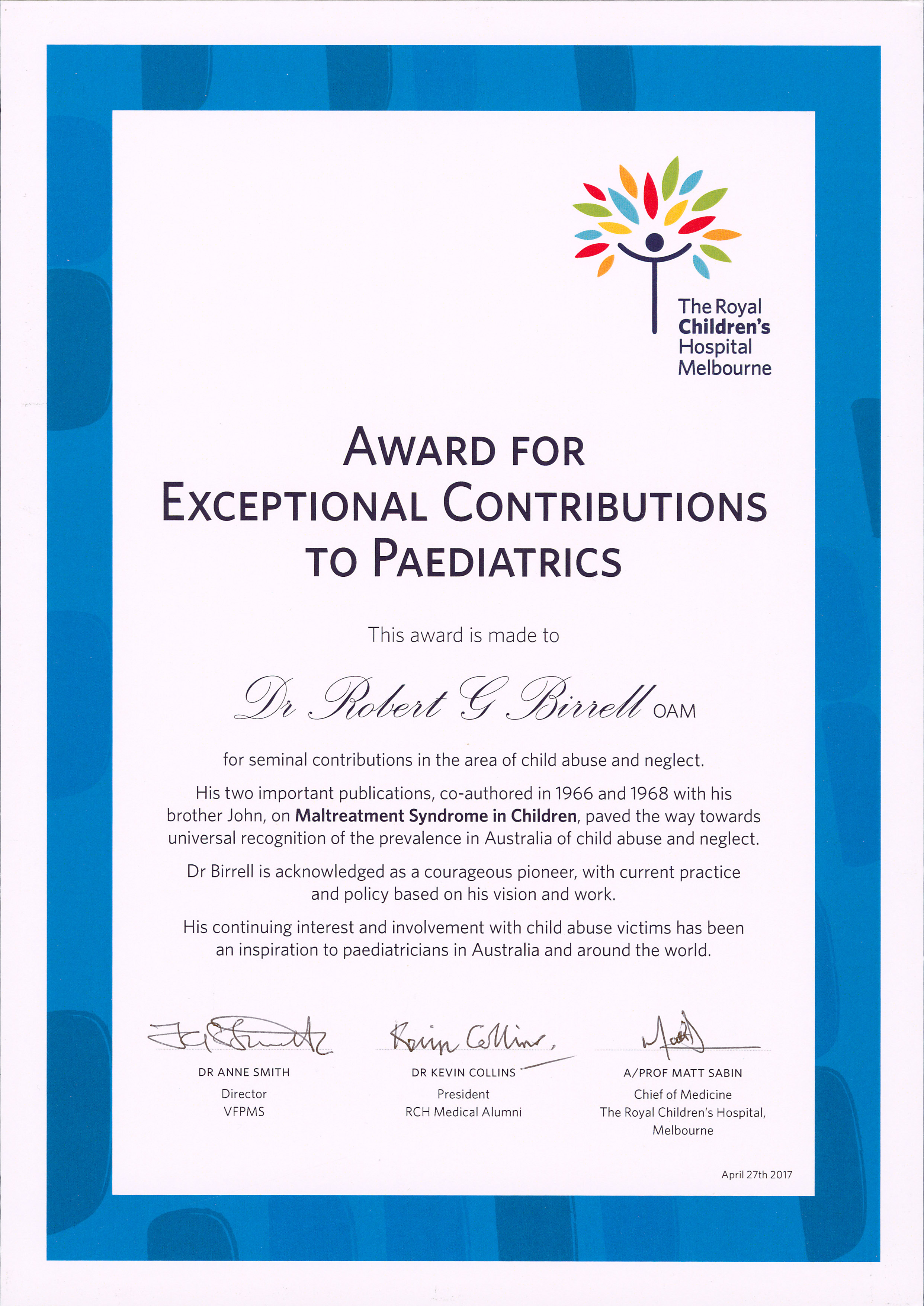 Alumni : Birrell, Robert Gregory OAM